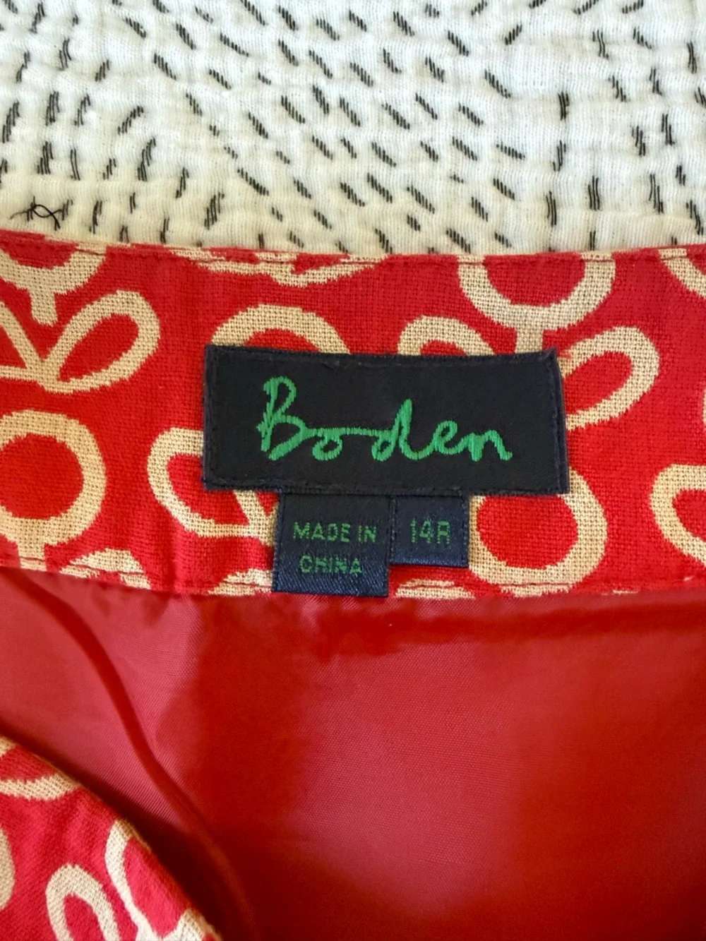Boden | Skirts | Boden Red And Cream Floral Circle Skater Skirt | Poshmark